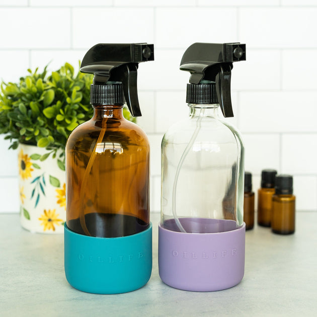 16oz Glass Trigger Sprayer with Silicone Sleeves - 2pk - Oil Life